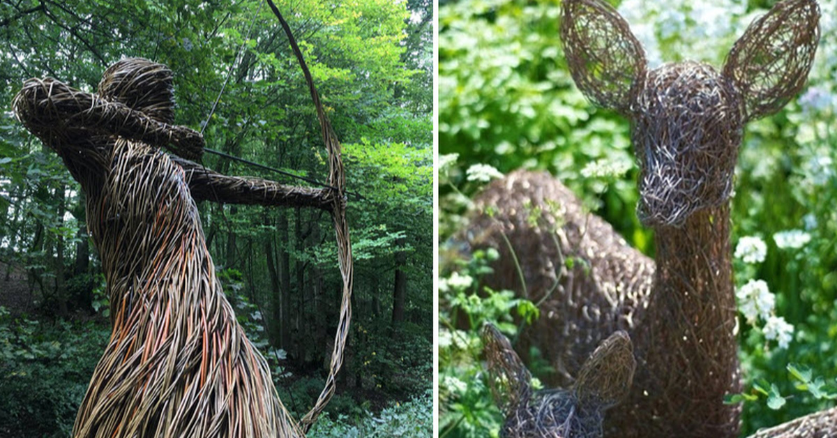 Artist Fills The Forest With Handwoven, Life-Sized Willow Rod Statues ...