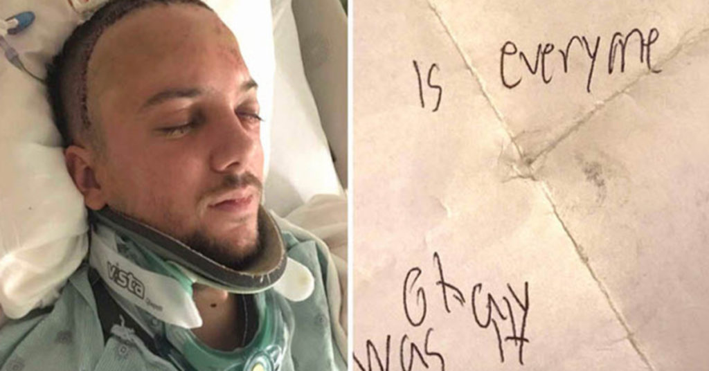 Man Wakes Up After Car Accident And Scribbles Words That Will Haunt His ...