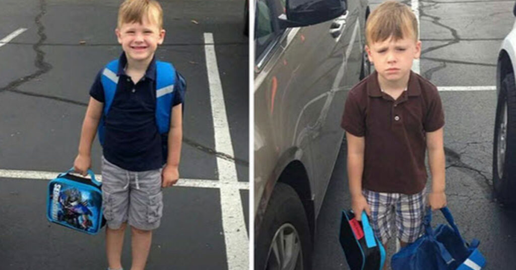 19 Photos Of Kids Before And After Their First Day Of School ...