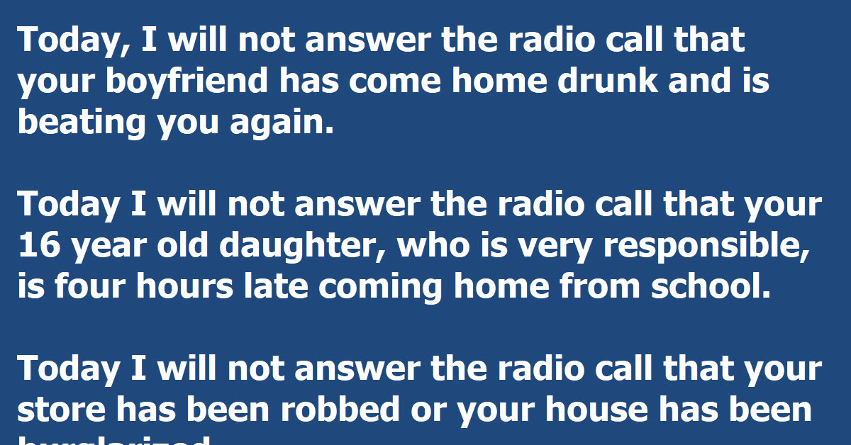 Police Officer Said He Won’t Answer The Call When You’re In Trouble ...