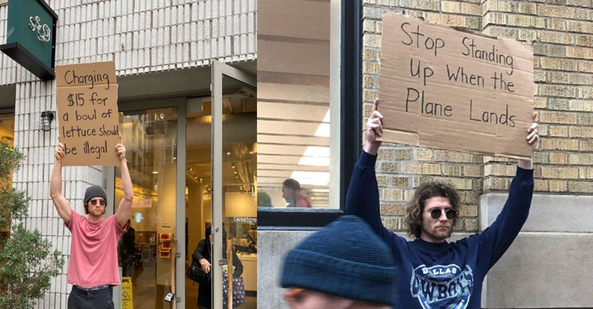 21 Photos Of A Strange Hipster Protesting First World Problems ...