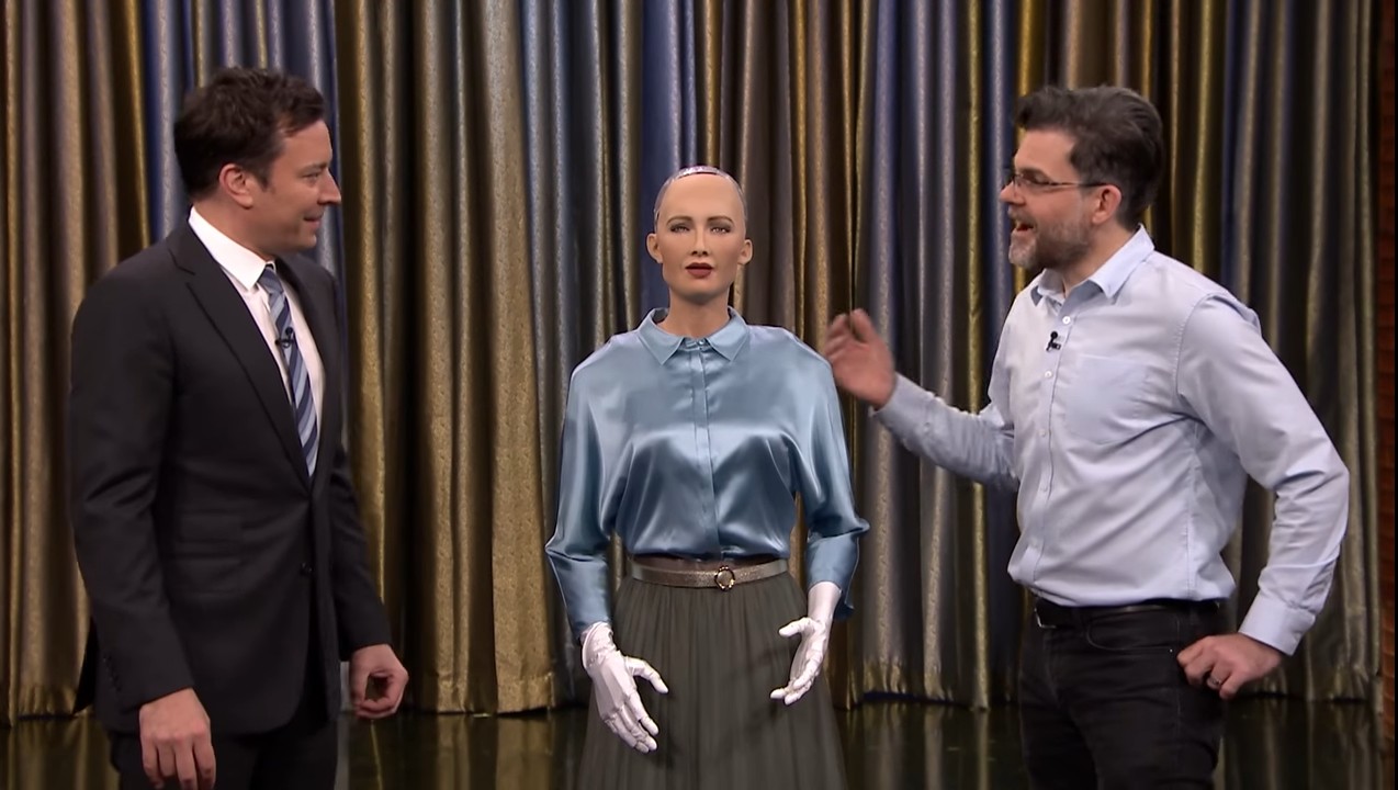 Jimmy Fallon Plays ‘rock Paper Scissors With Sophia The Human Like