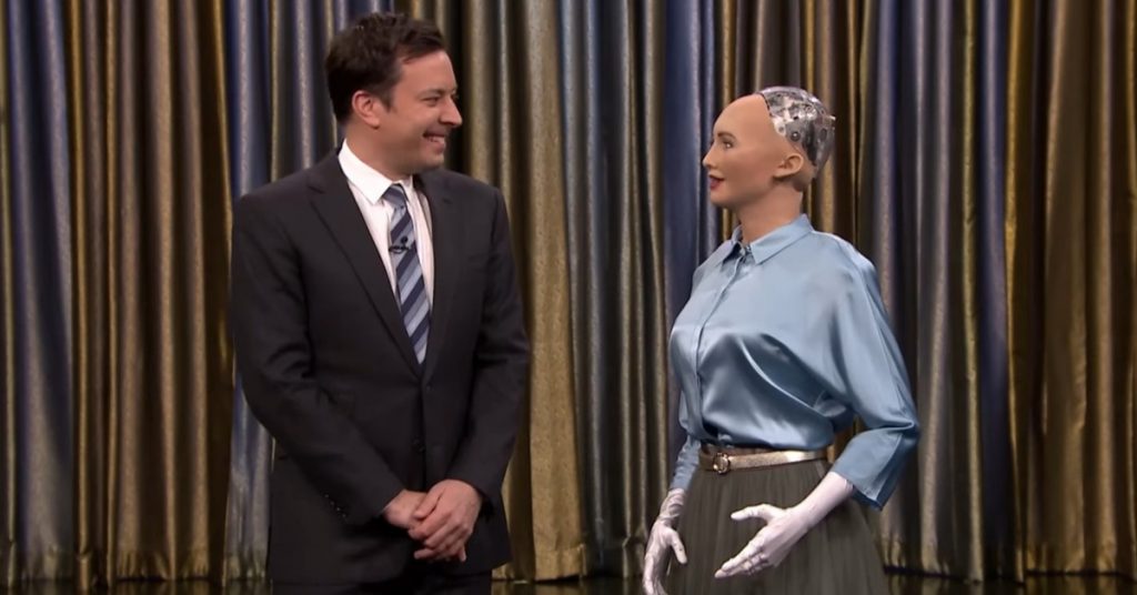 Jimmy Fallon Plays ‘rock Paper Scissors With Sophia The Human Like