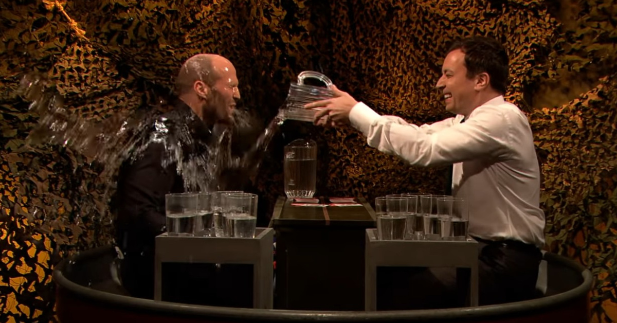 Jimmy Fallon Faces Off With Jason Statham For The Ultimate Water War ...