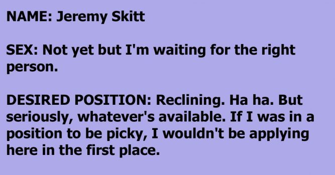 This Has To Be The Funniest Job Application Of All Time