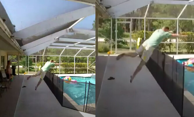 After 1-Year-Old Accidentally Falls In Pool, Dad Leaps Over Fence Like ...