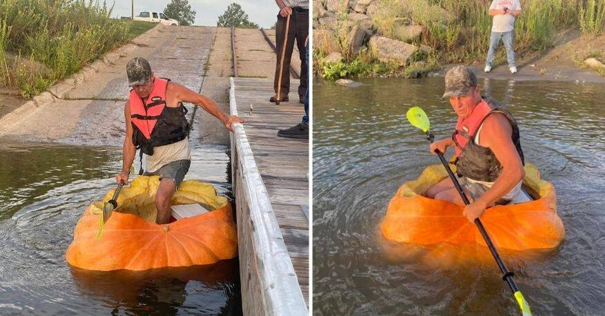Man Breaks All Records While Riding A Pumpkin Down The River ...